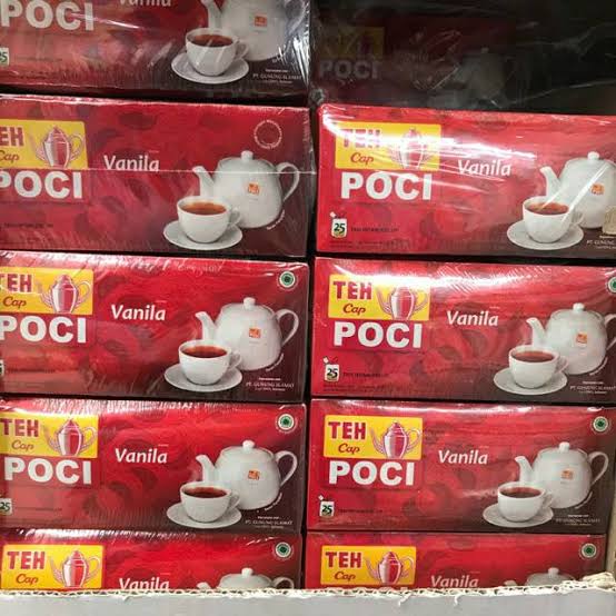 Teh cap poci vanila pack ( 1 pak isi 5 box ) teh enak murah dan wangi ...
