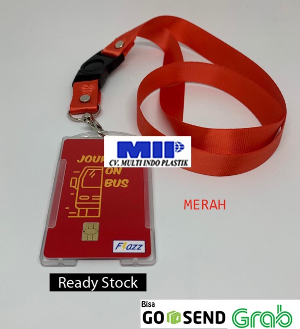 Tali nametag/tali id card merah/tali gantungan id card/casing nametag ...