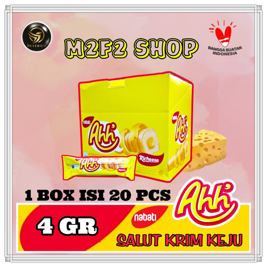 Snack Nabati Ahh Richeese Camilan Rasa Krim Keju - 4 gr (Kemasan Box ...