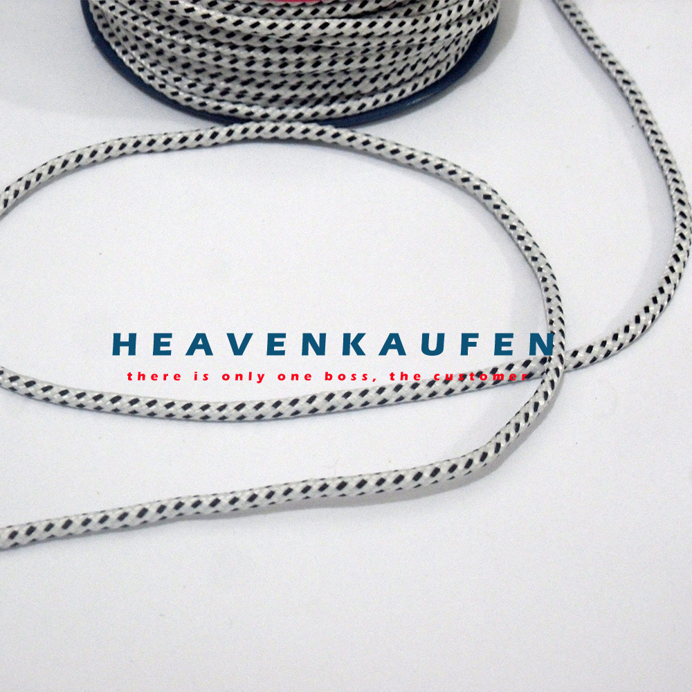 Tali Diameter 2,5 mm Warna Putih Strip Hitam Harga Per 10 Meter Untuk ...