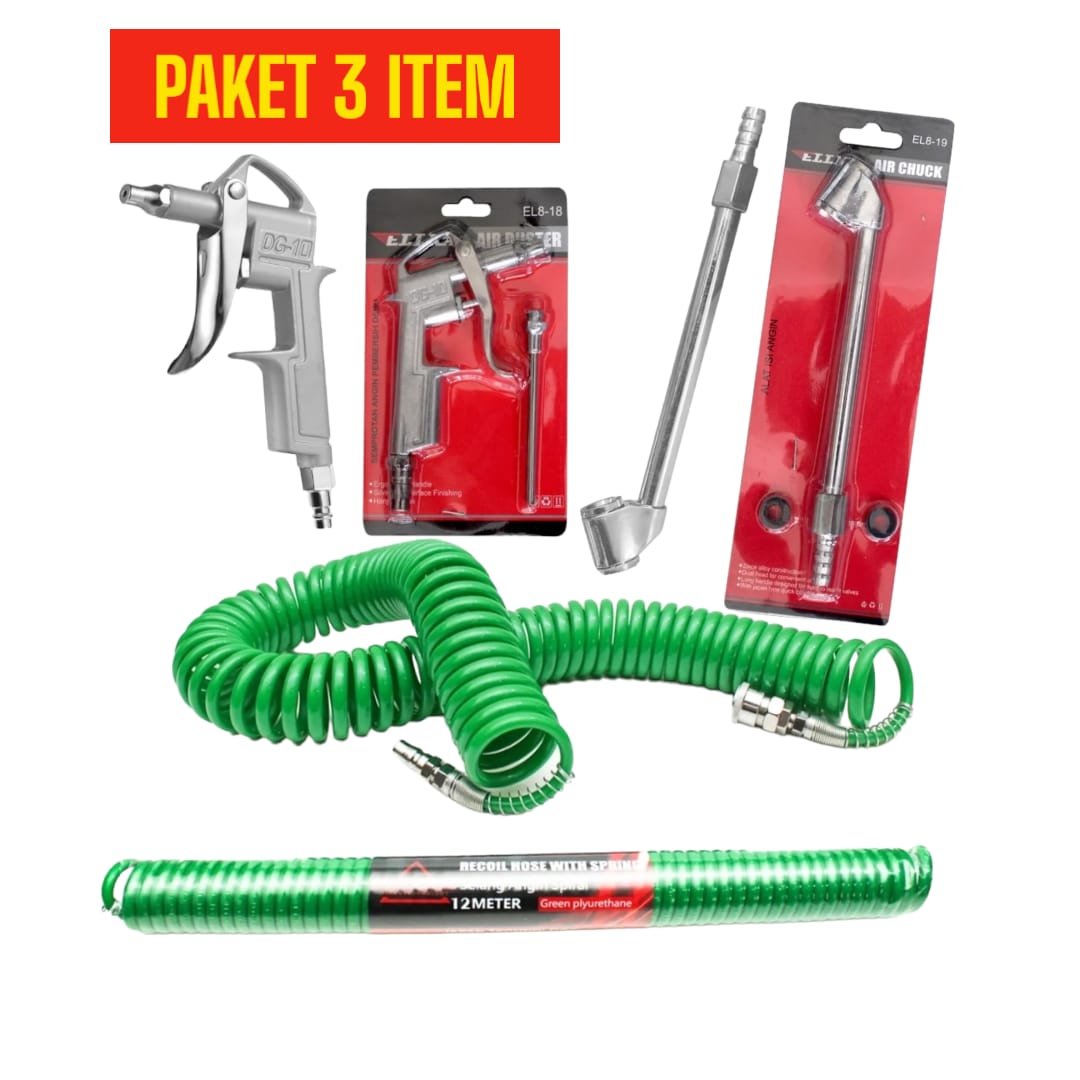 TERMURAH Iwa Tools Paket Alat Service 3in1 Selang Angin Kompresor ...
