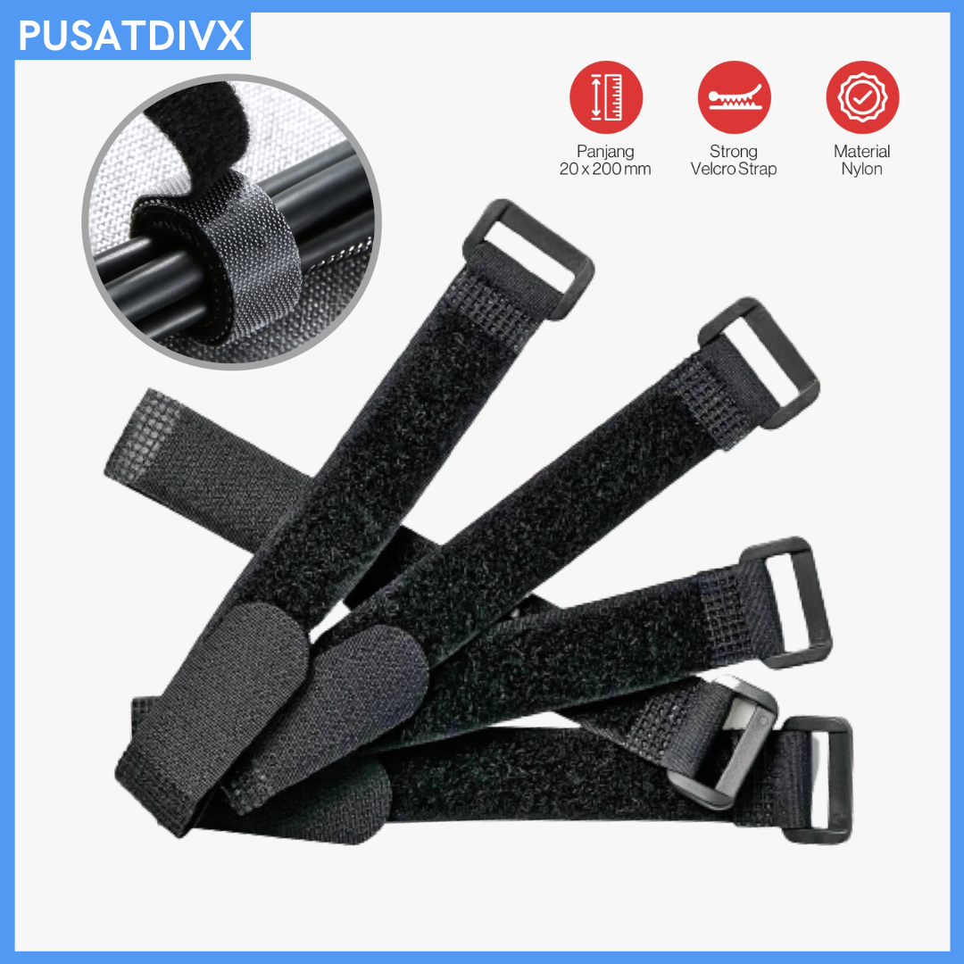 ODS VELCRO STRAP CABLE MANAGEMENT 20 X 200 MM NYLON 10 PCS | Lazada Indonesia