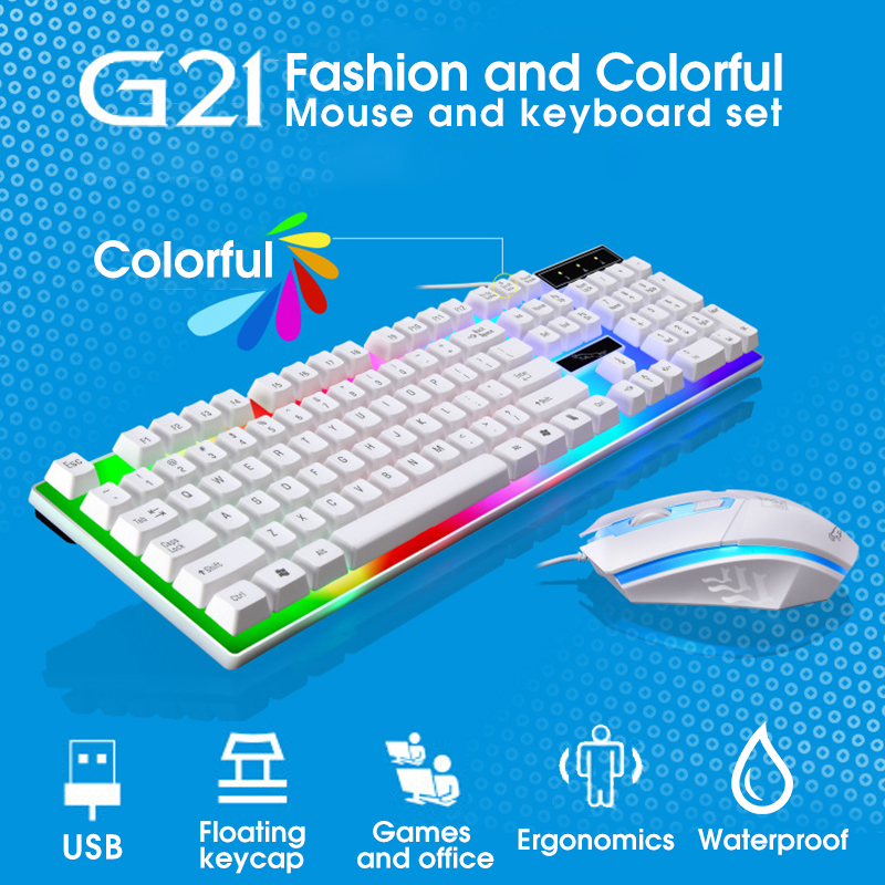 Keyboard hp dan Mouse Combo RGB Keyboard pc LED usb untuk Laptop ...