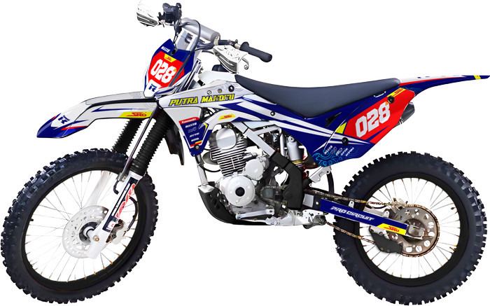 Decal Klx Gordon Full Body putih biru merah G-A21 | Lazada Indonesia