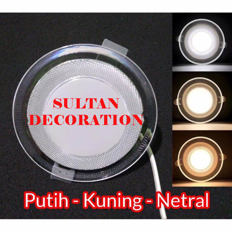 LAMPU DOWNLIGHT LED 3 WARNA 6WATT/ KUNING BIRU UNGU / PUTIH KUNING ...