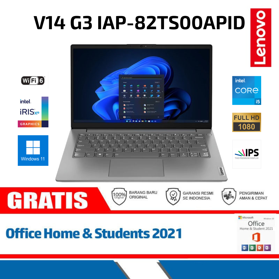 Lenovo V14 G3 IAP-82TS00APID / Intel Core i5-1235U Gen 12 / Ram 8gb / SSD 512gb / Wifi 6 ...