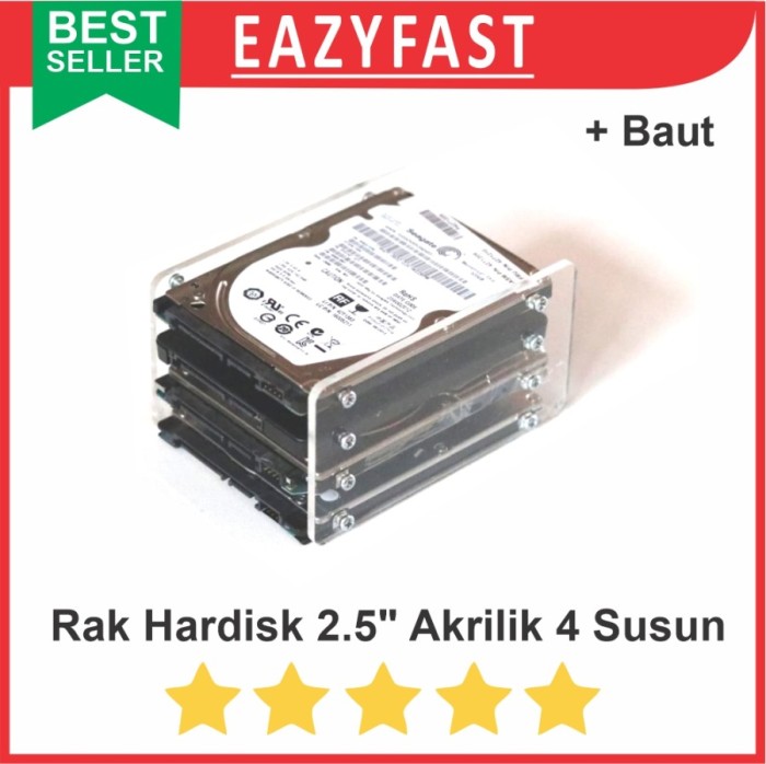 Rak HDD Stand Hardisk Bay 2.5 Akrilik 4 Susun Tray Dock Stack Shelves ...