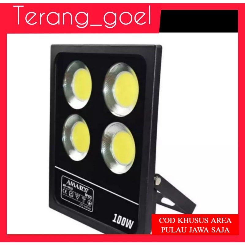 AMASCO FLOOD LIGHT 100 WATT/KAP LAMPU SOROT LED 100 WATT/LAMPU TEMBAK COB 100 WATT / LAMPU SOROT ...