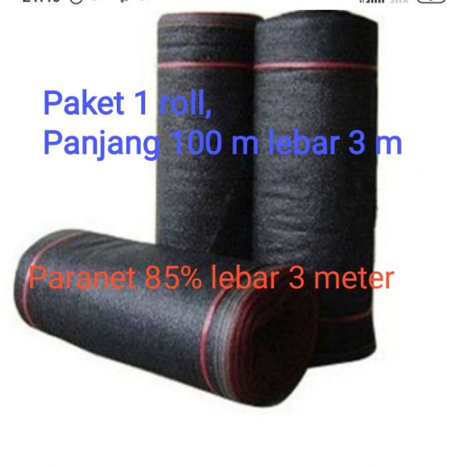 Paranet Hitam 85% , 1 roll (100m x 3m) Khusus Pulau Jawa dan Bali ...