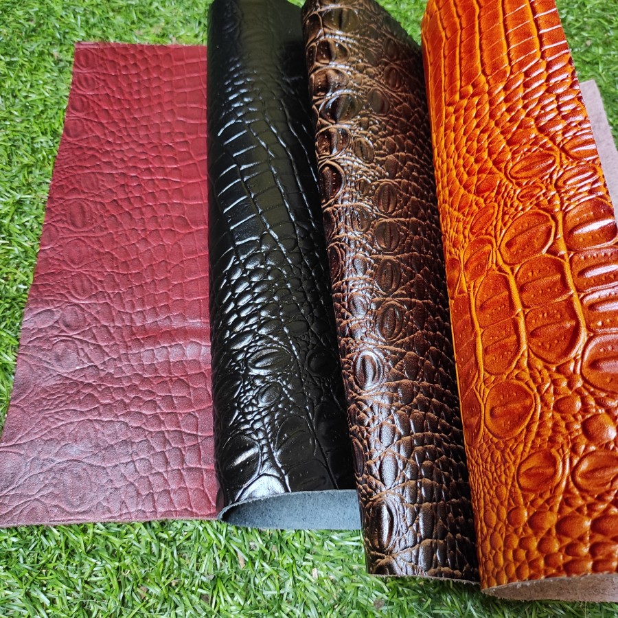 Kulit sapi sheet Emboss Buaya Kulit Sapi Lembaran emboss Croco sampel ...