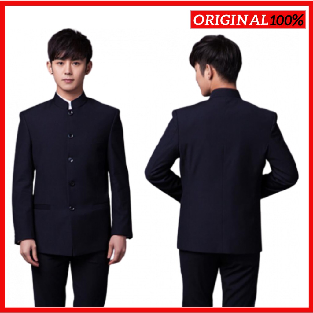 jasko bahan premium (JET BLACK) Jas koko /jas mandarin /jas pria ...