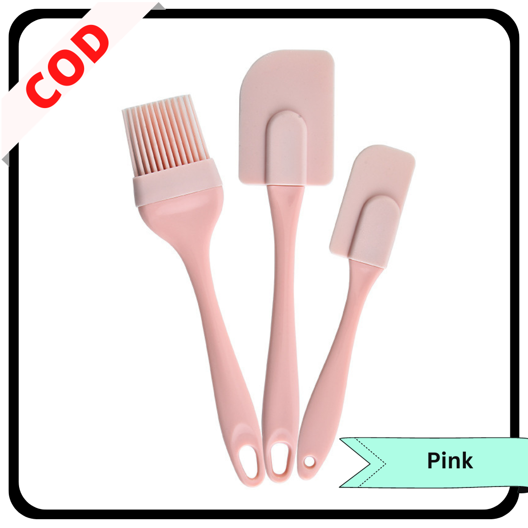 SILICONE KITCHEN SPATULA SET BAKING KUE 3IN1 ALAT SPATULA BUAT KUE DAN ...