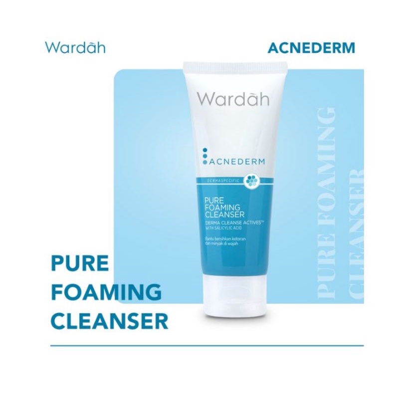 Wardah Acnederm Pure Foaming Cleanser, 60 ml - Sabun Cuci Muka untuk ...