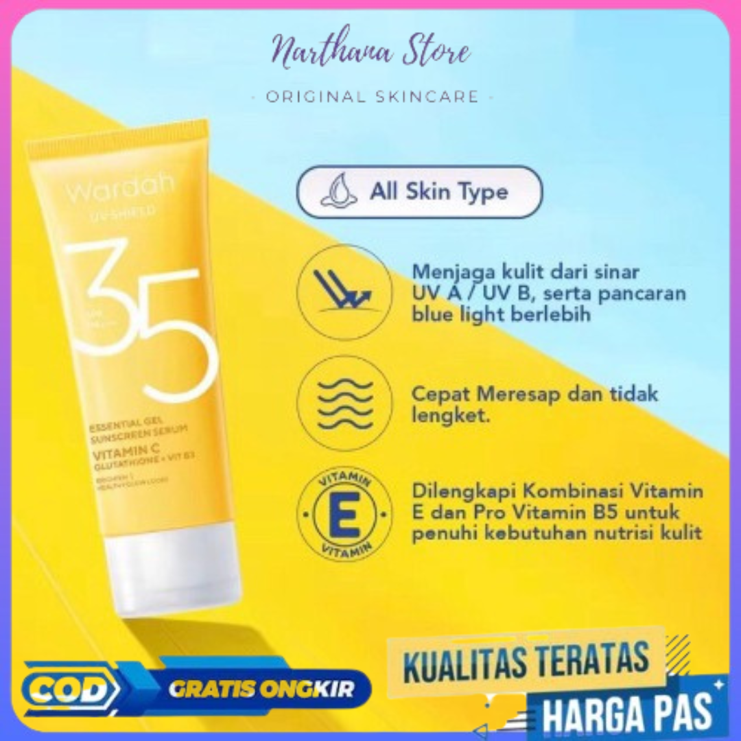 WARDAH UV SHIELD ESSENTIAL SUNSCREEN GEL SPF 35 PA+++ - WARDAH UV ...