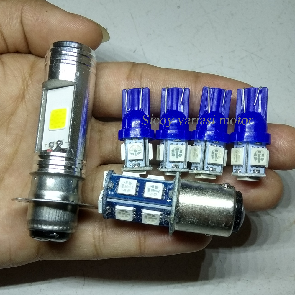 PAKET LENGKAP Lampu Depan /Lampu Utama LED H6 2 Sisi ,Lampu Stop Rem ...