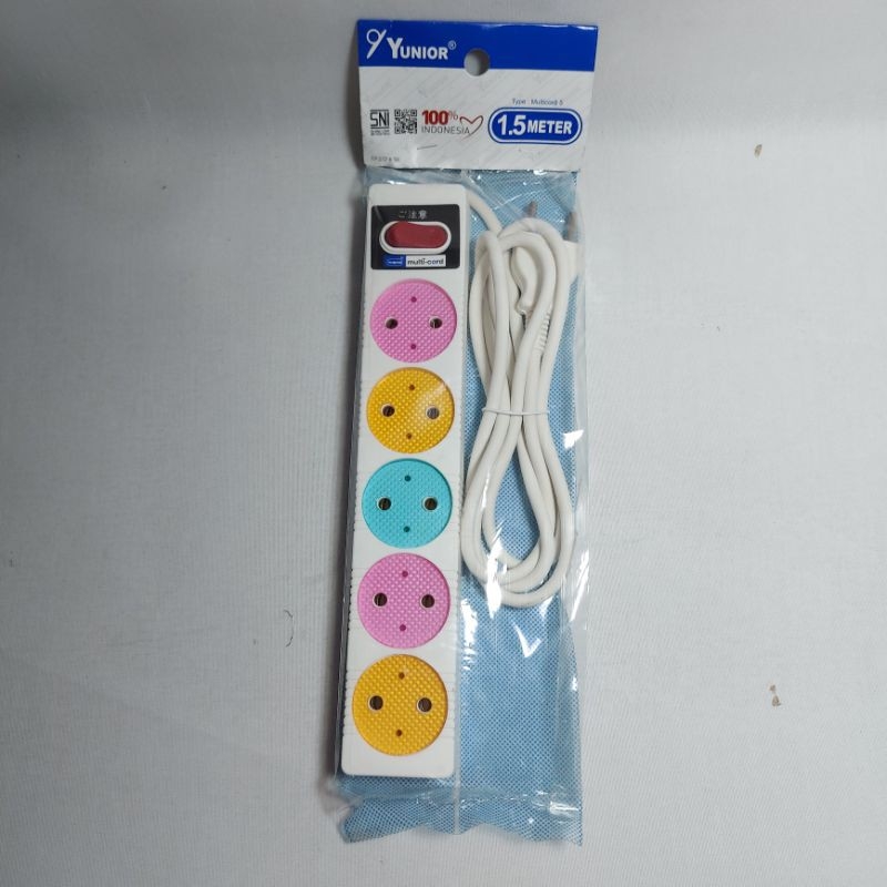 Terminal Stop Kontak 5 Lubang 1,5 Meter + Saklar / Switch Yunior ...