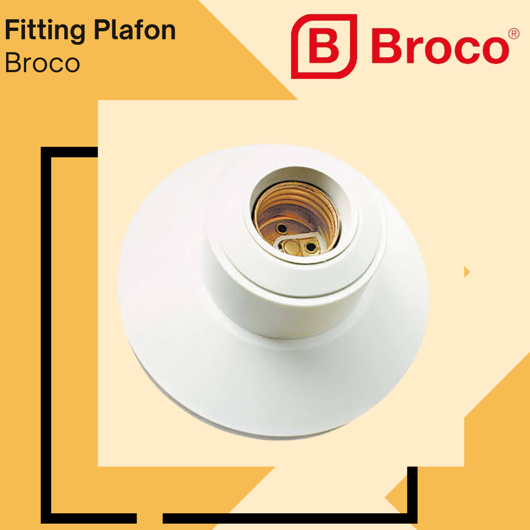 BROCO FITTING PLAFON LAMPU E27 LUX BULAT PUTIH 12101 / BROCO FITTING ...