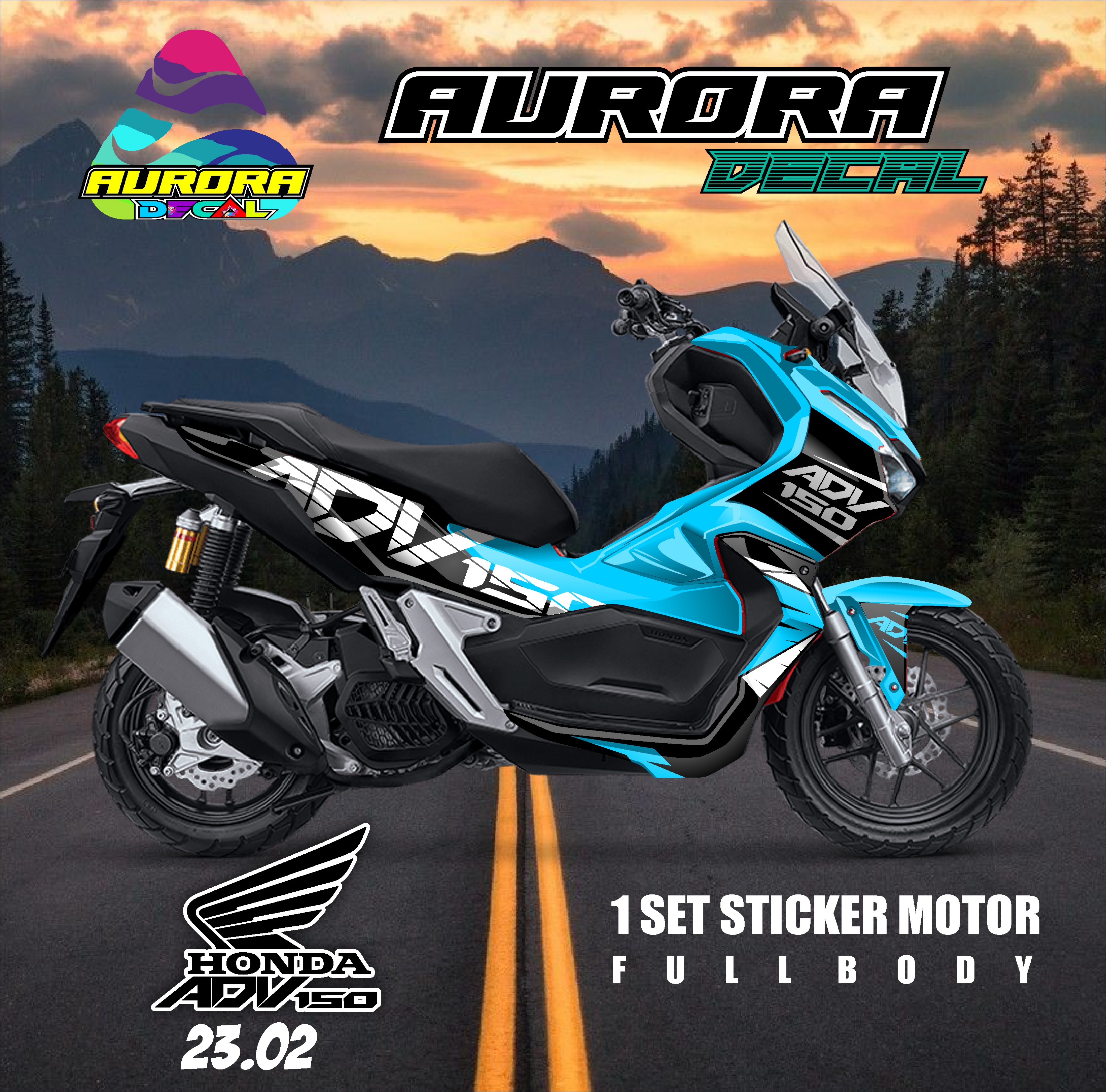Decal Full Body Honda ADV 160 Stiker Full Body ADV 160 Stiker Motor ...