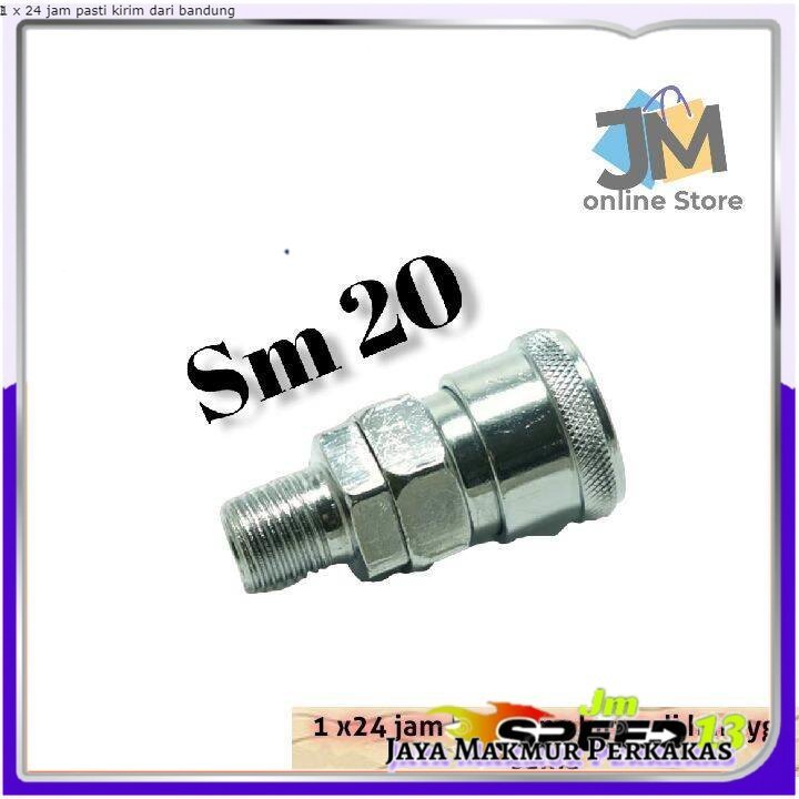 Sambungan Selang kompresor Angin PENEUMATIC 1/4" Quick Coupler 20SP ...