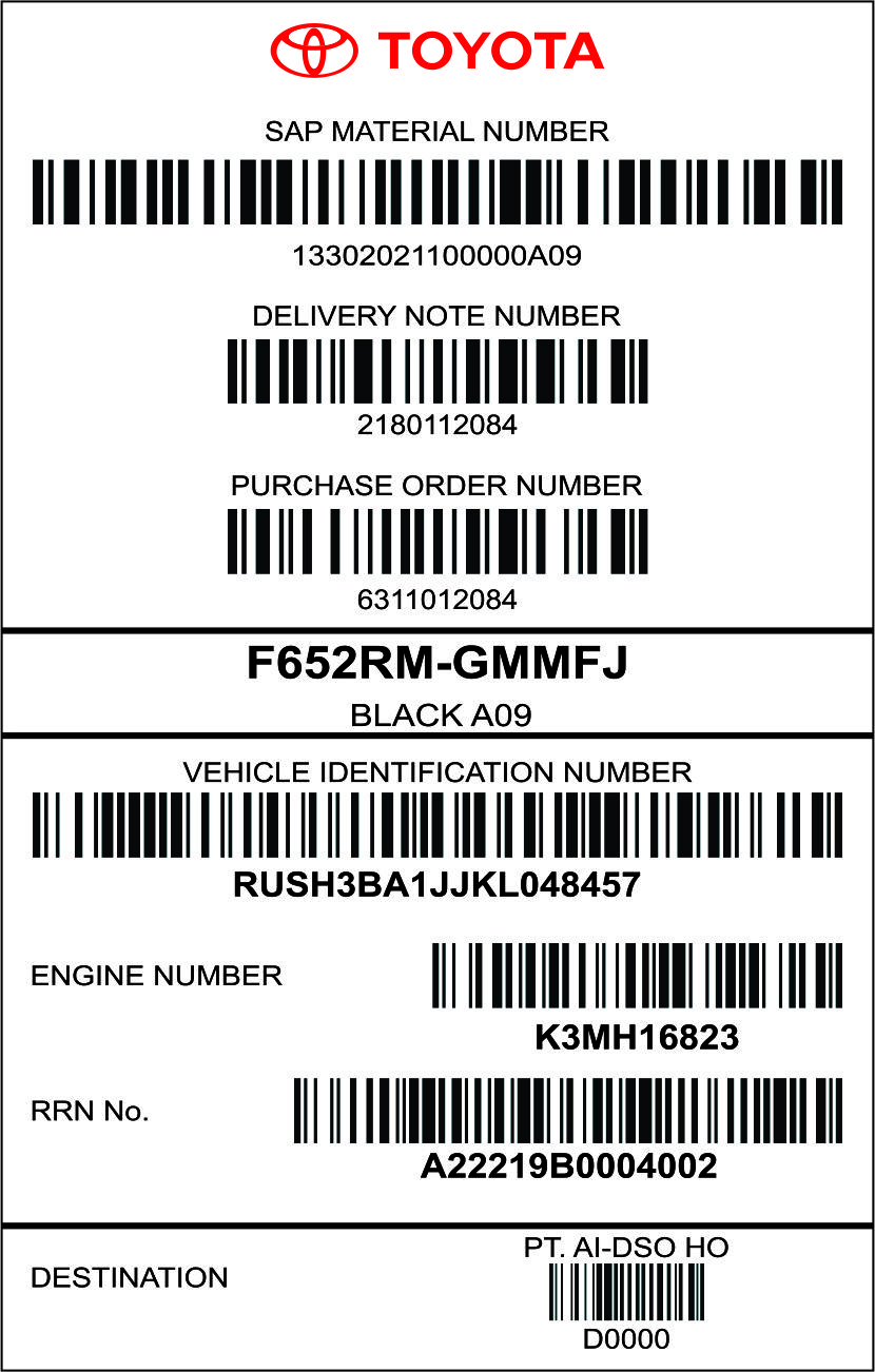 Sticker barcode Toyota / Suzuki / Daihatsu / Honda Sepasang ( Kiri dan ...