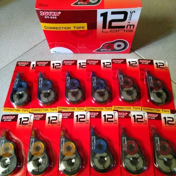 Tipex Roll / Correction Tape Joyko CT-522 isi 12 pcs | Lazada Indonesia