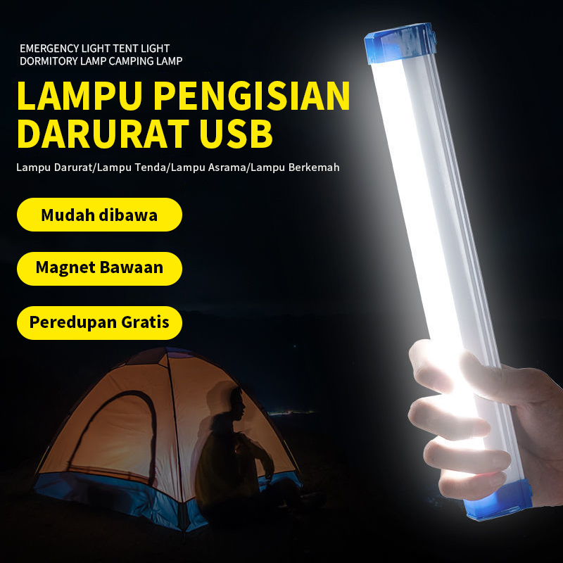 Lampu Neon Led Panjang T7 Usb Bolam LED Portable Emergency Lamp Darurat Mati Lampu | Lazada ...