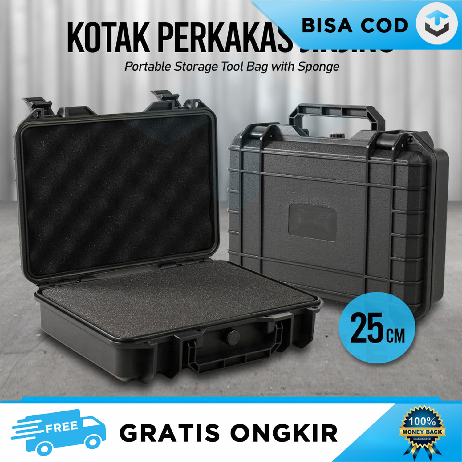 KOTAK PERKAKAS TOOL BOX PORTABLE ANTI JEBOL TAHAN AIR PENGUNCIAN KUAT ...