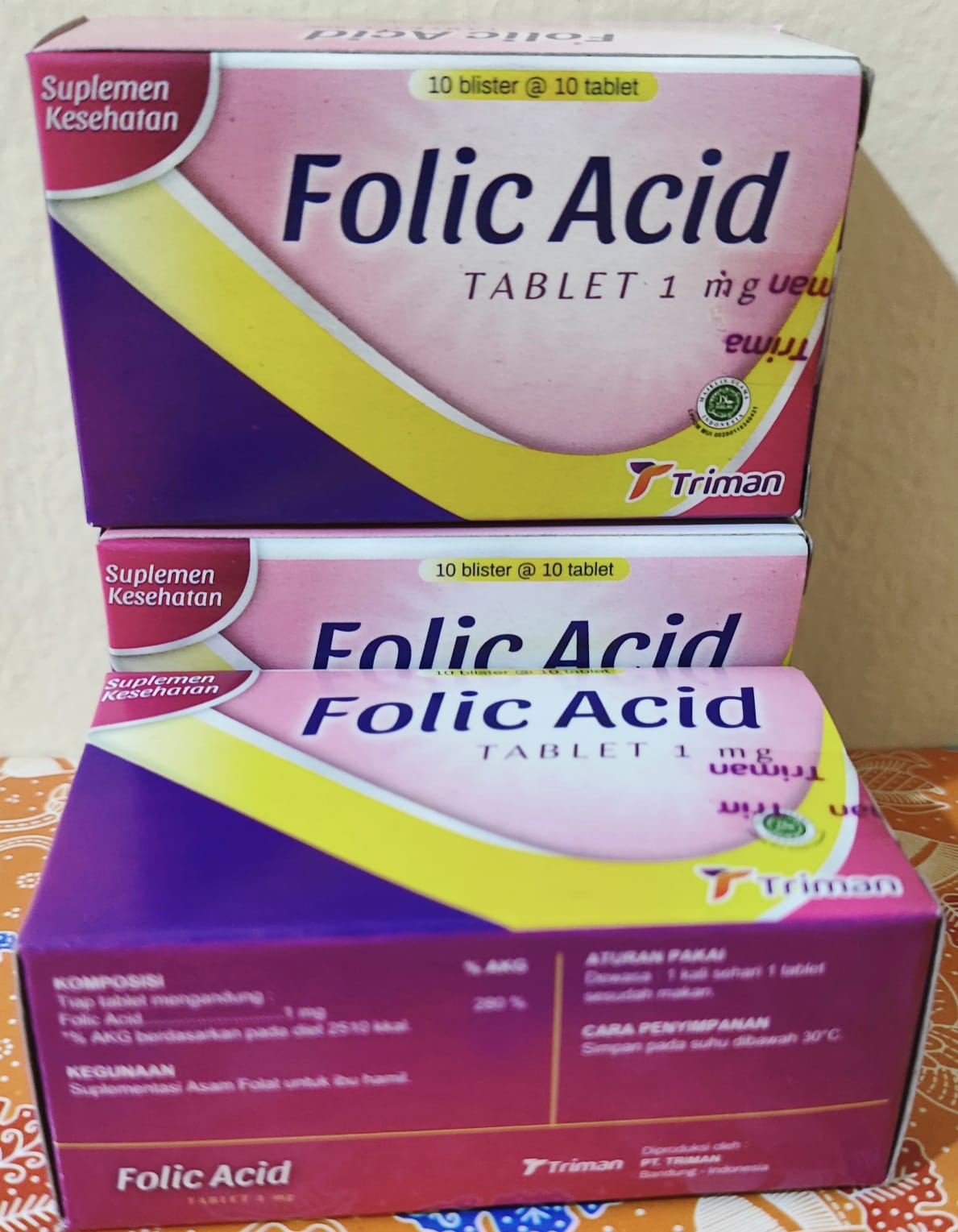 FOLIC ACID TRIMAN 1 MG | BOX | ISI 100 | | Lazada Indonesia