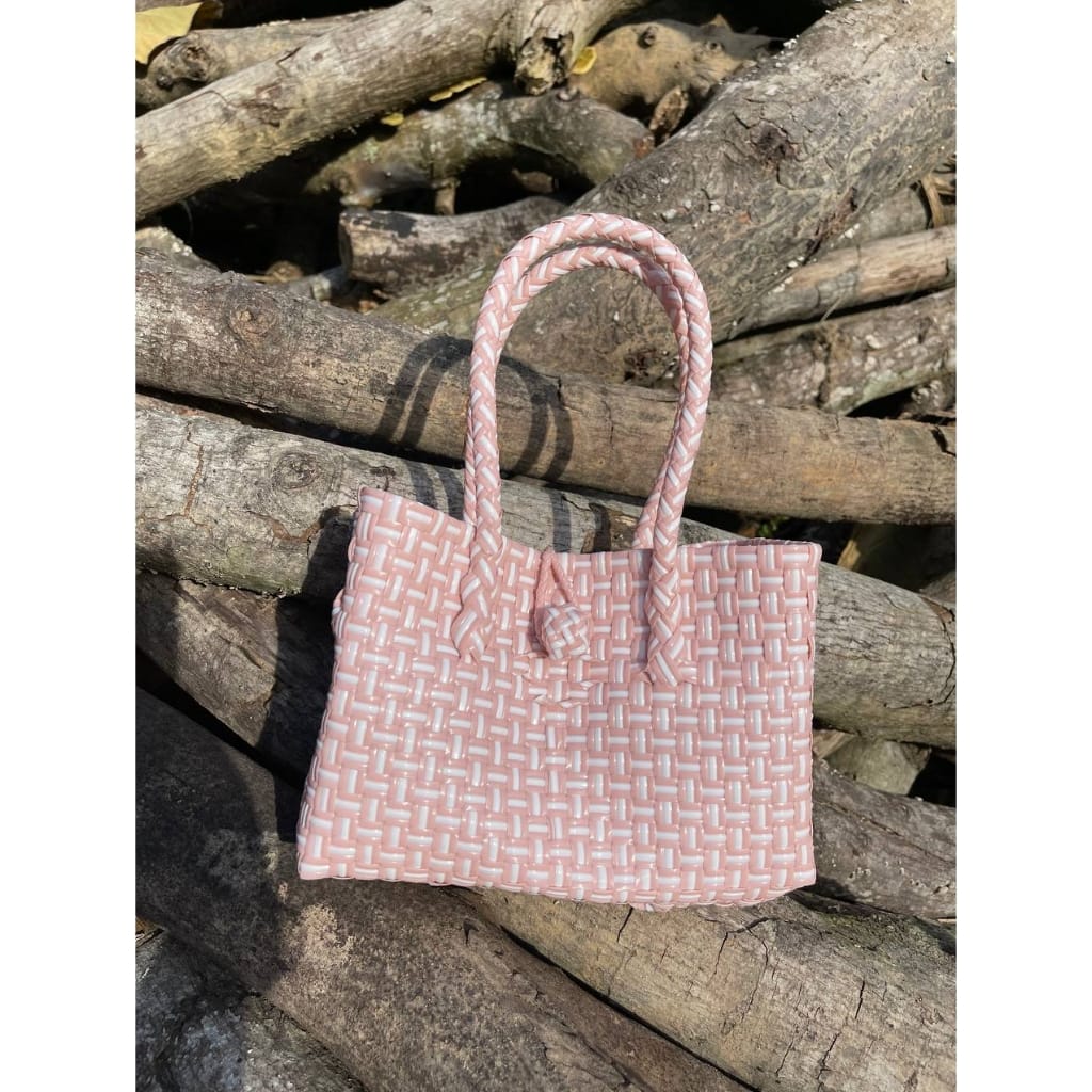 (PEACH-PUTIH) PATTY BAG SIZE S (NON ACCESORIES) / TAS ANYAMAN PREMIUM ...