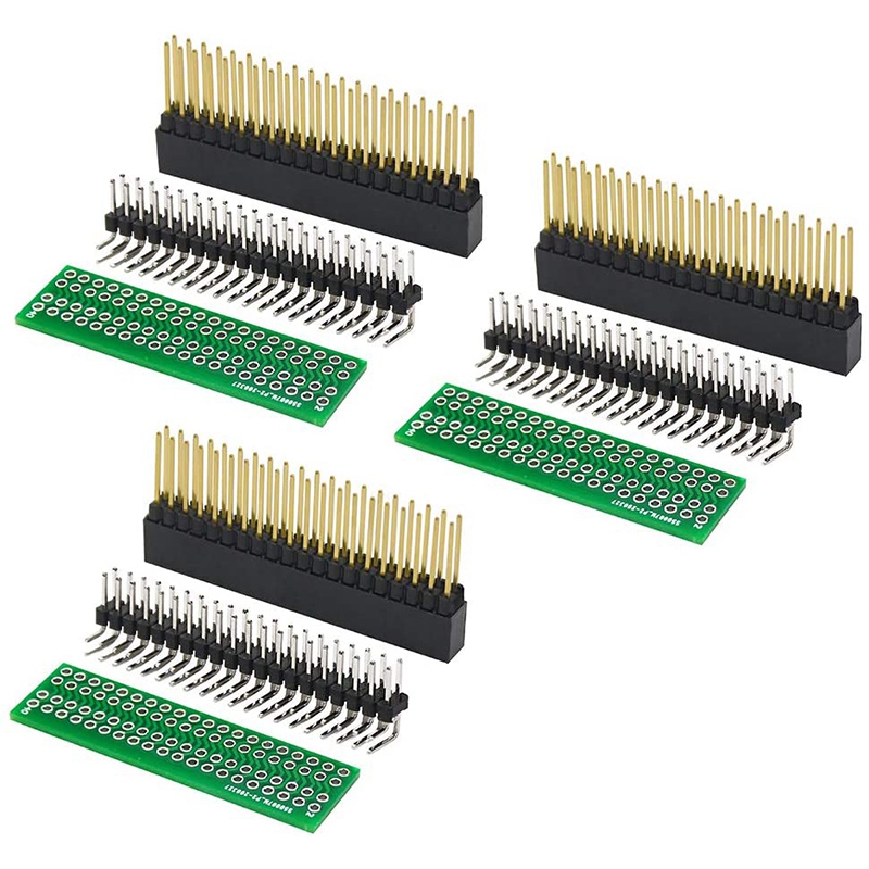12PCS 40 Pin GPIO Header Kit 20X2 Pins Right Angle GPIO Header Socket ...