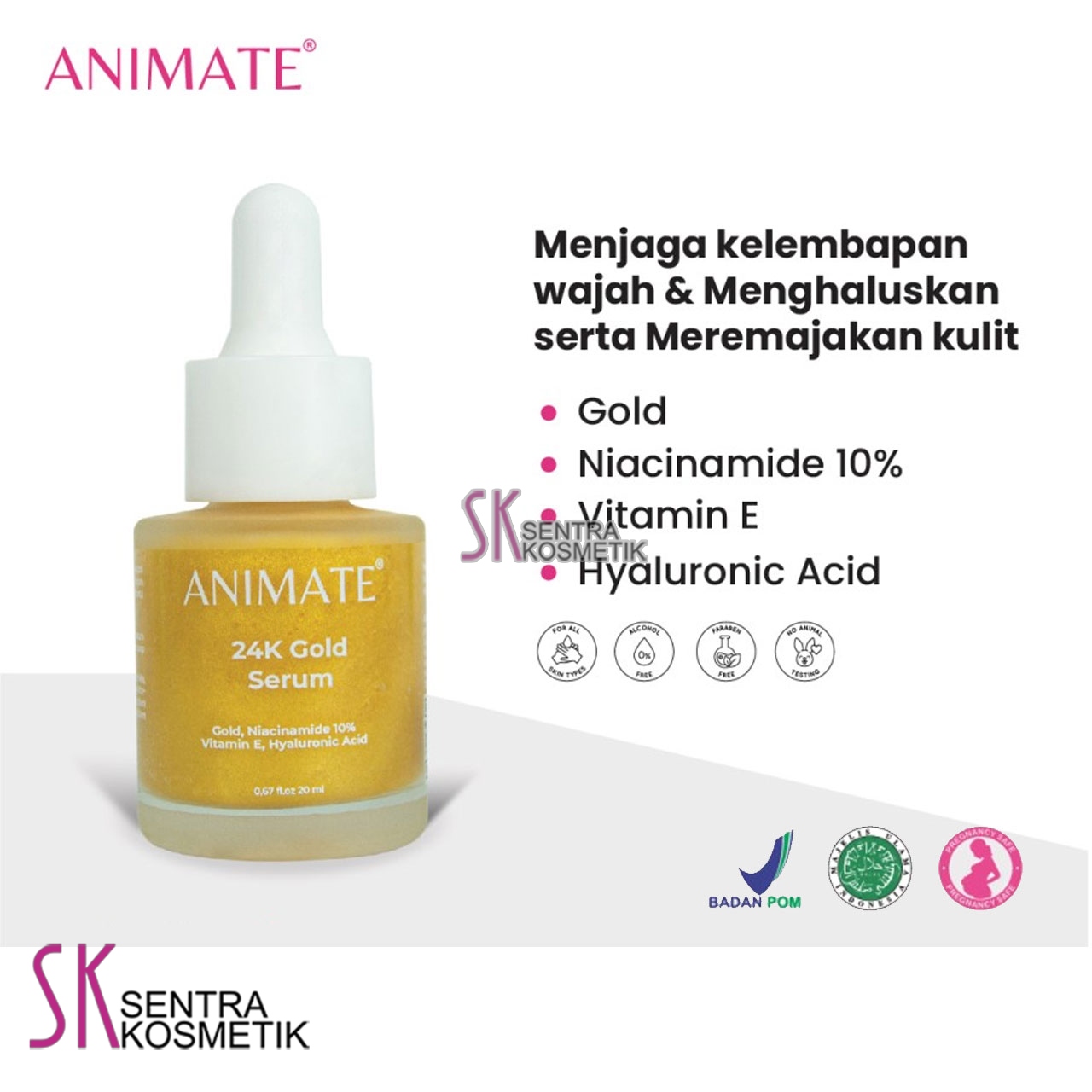 ANIMATE 24K Gold Serum 20 ml - Anti Aging | Lazada Indonesia