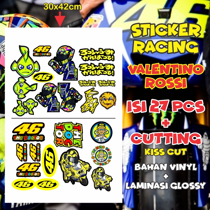 STIKER VALENTINO ROSSI RACING SERI RACING | Lazada Indonesia