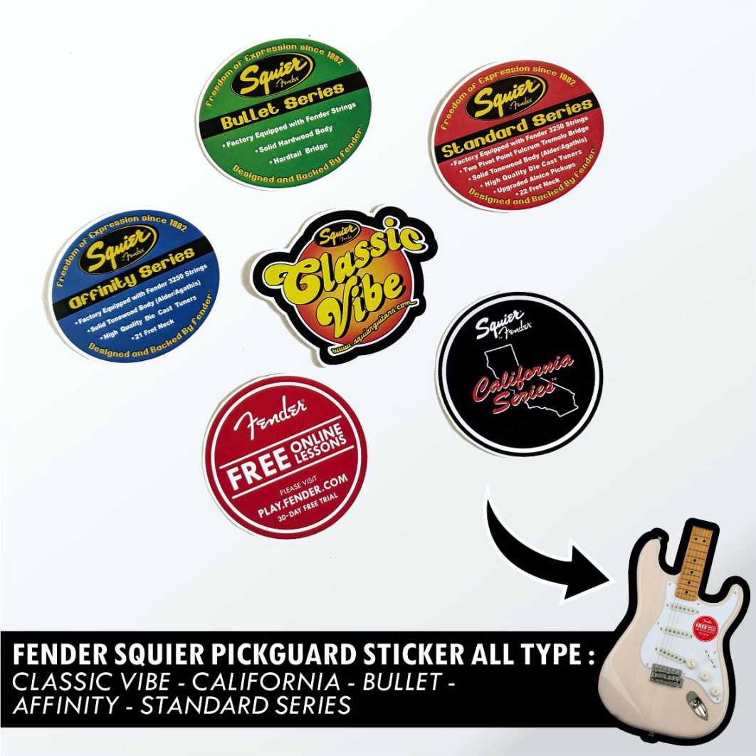 Fender Squier Sticker Pickguard Gitar dan Bass Set Stiker Pickguard ...