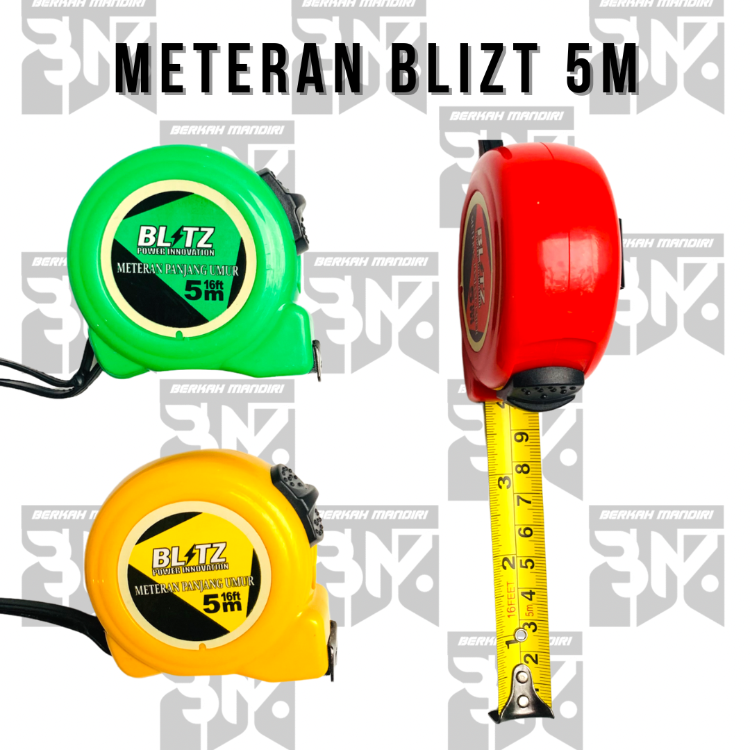 BLIZT Meteran Roll Magnet Panjang 5 M - Measuring Tape Meteran 5M / 5 ...