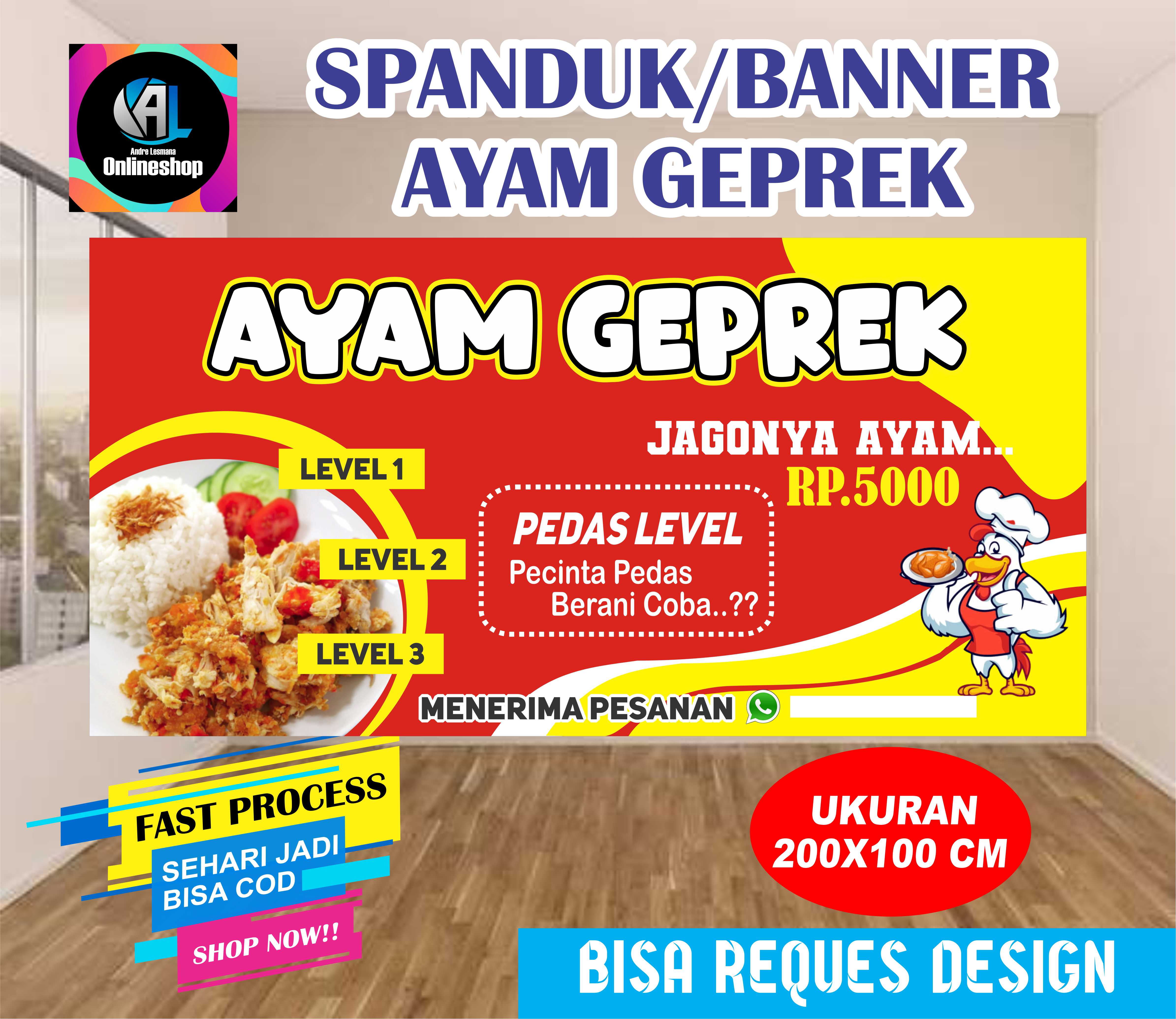 Spanduk Banner Ayam Geprek Uk Sedang | Lazada Indonesia