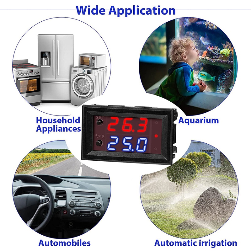 4 Pcs 12V Electronic Temperature Controller Programmable Thermostat ...