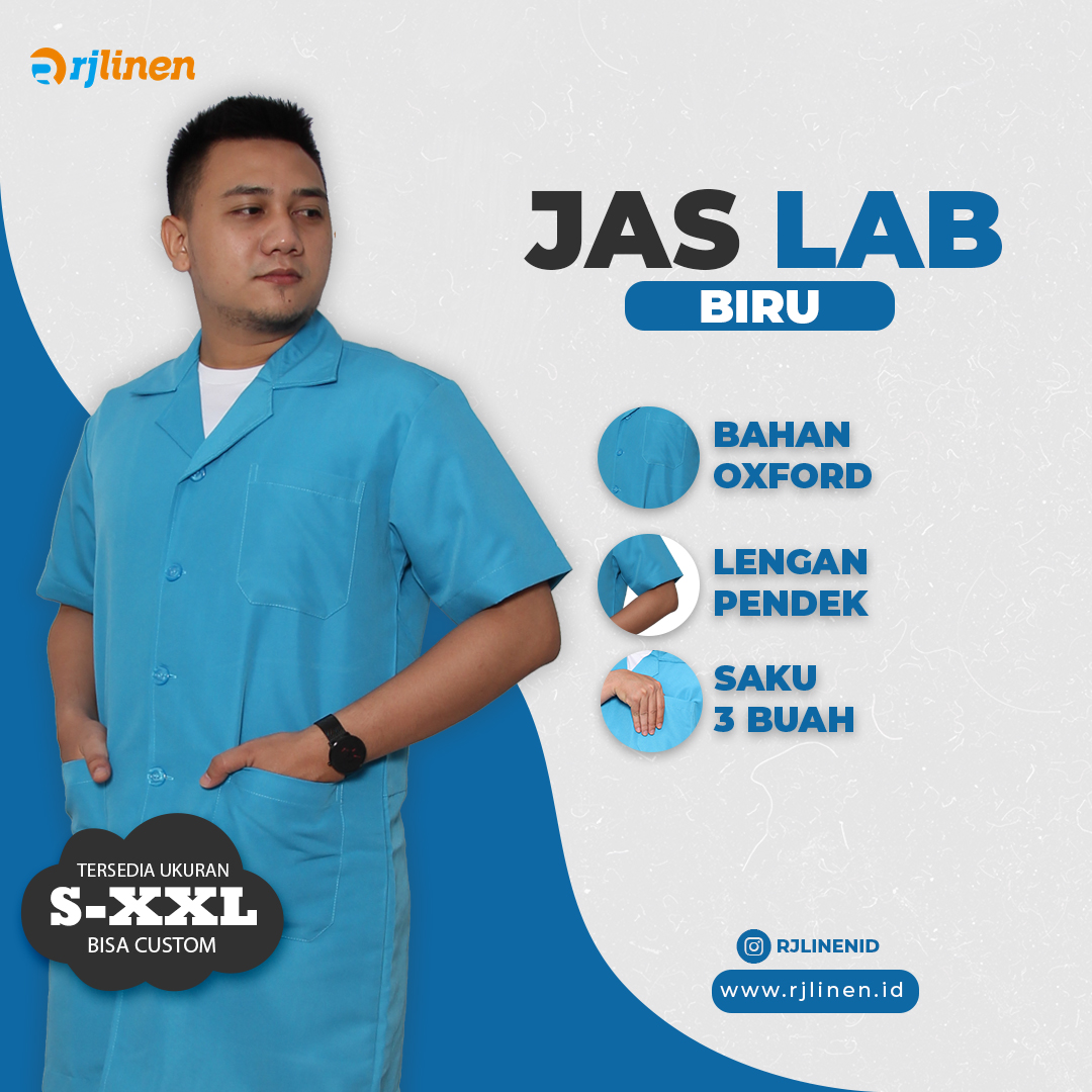 Jas Laboratorium Lengan Pendek Biru dan Ungu/Jas Praktek/Jas Lab Rumah ...
