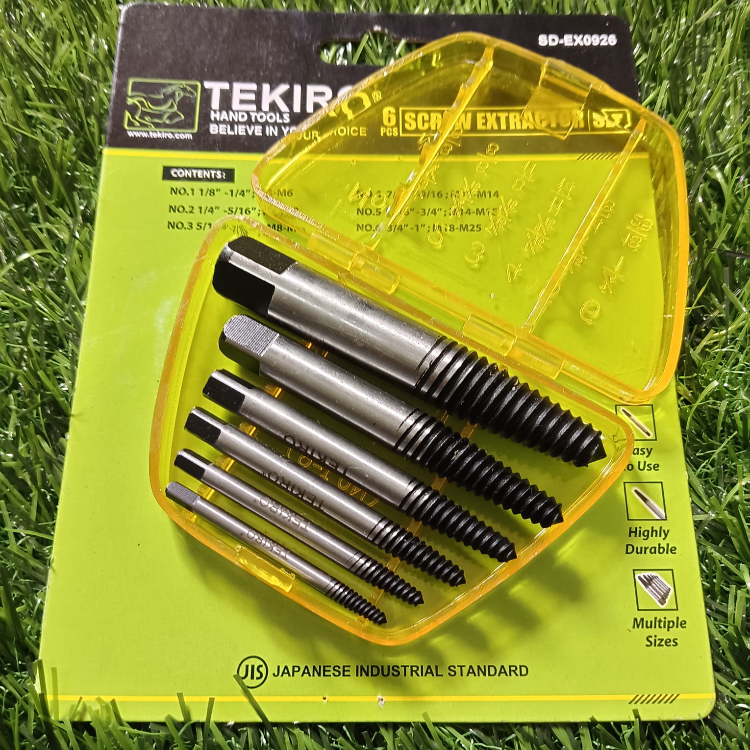 Tekiro Screw Extractor 6 Pcs Pembuka Baut Set Tap Balik Cod Hand Tap ...