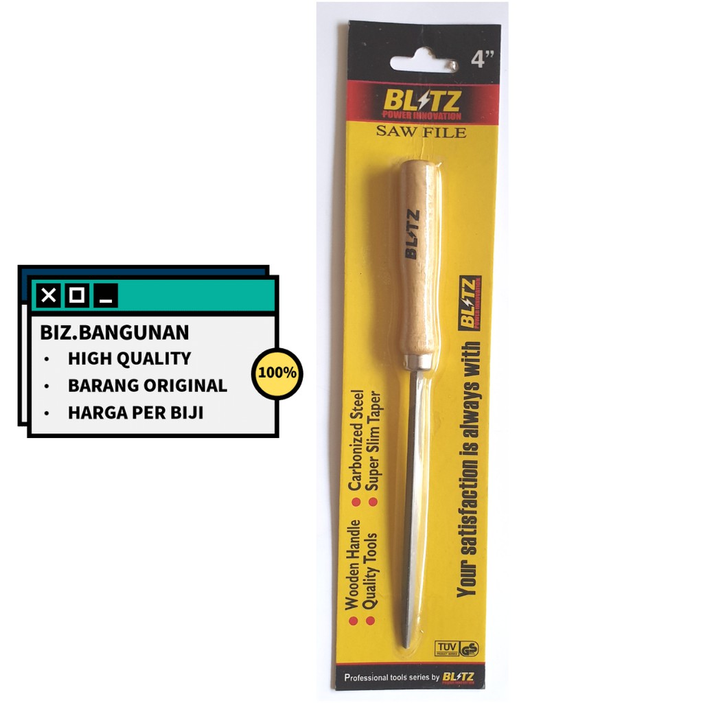 KIKIR GERGAJI SEGITIGA BLITZ 4 INCH GAGANG KAYU | Lazada Indonesia