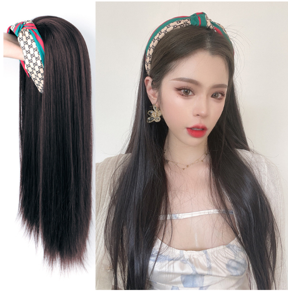 Wig Bando Rambut Panjang Lurus Headband Wig Long Straight Hair Motif ...