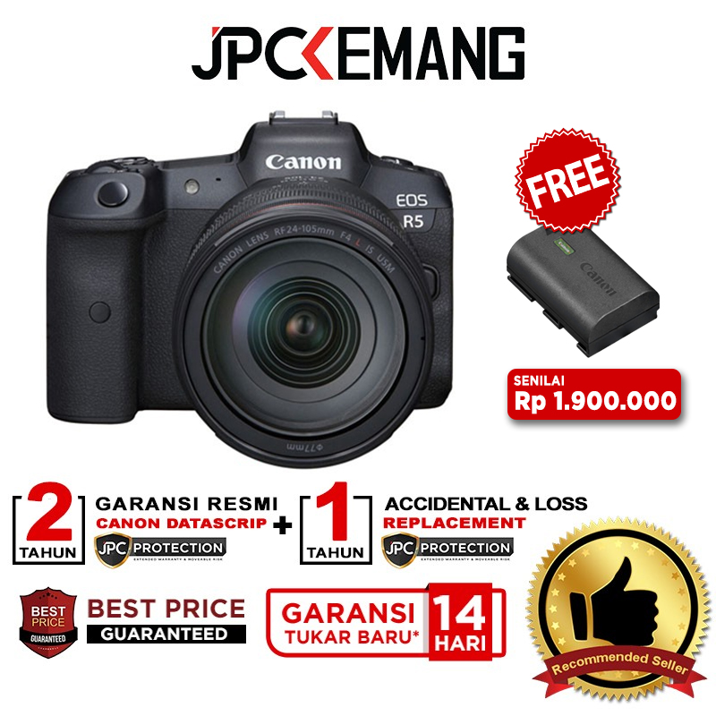 Canon EOS R5 kit 24-105mm f/4L Canon R5 Kit 24-105mm f4L Free Canon LP ...