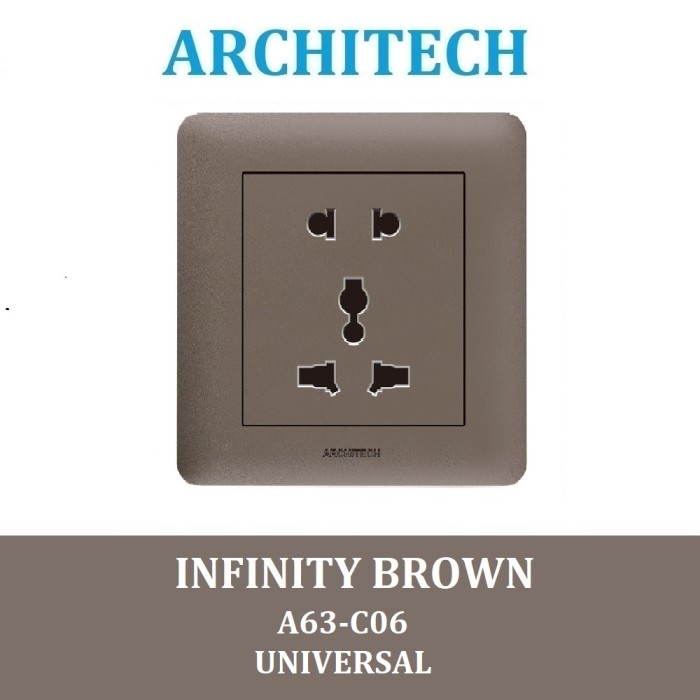 ARCHITECH INFINITY A63-C06 BROWN Stop Kontak - Colokan Universal | Lazada Indonesia