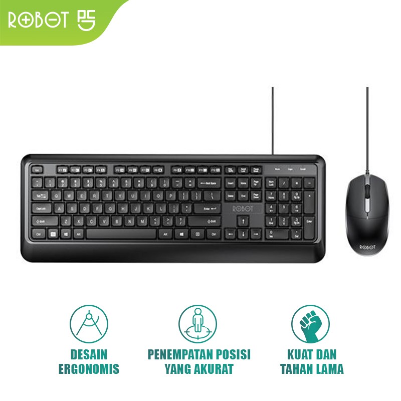 Keyboard Wired Robot Km2600 Combo Optical Mouse Usb Original Lazada Indonesia
