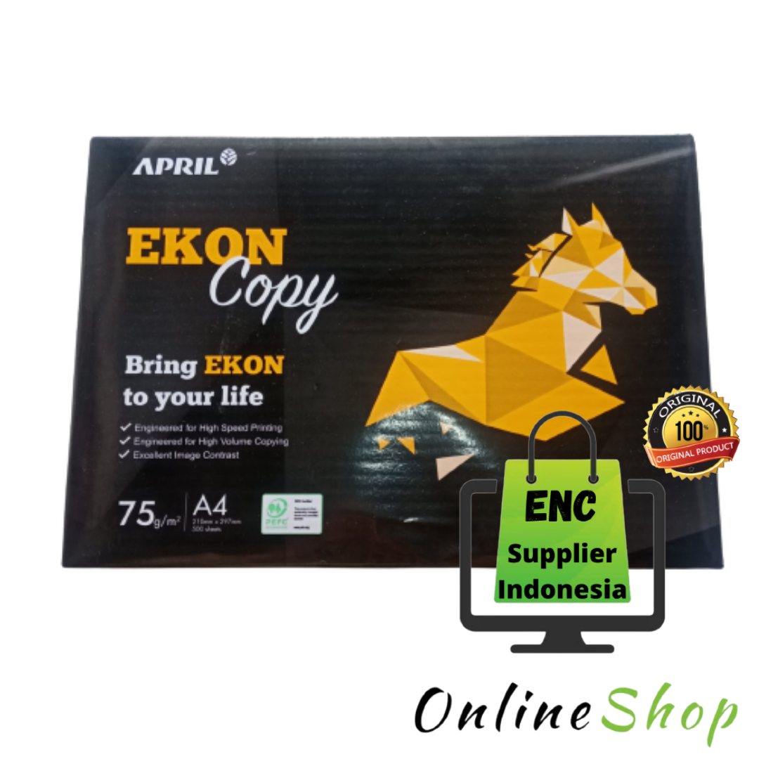ekon a4 500 lembar kertas hvs 75 gram fotocopy 75g print copy fotokopi ...