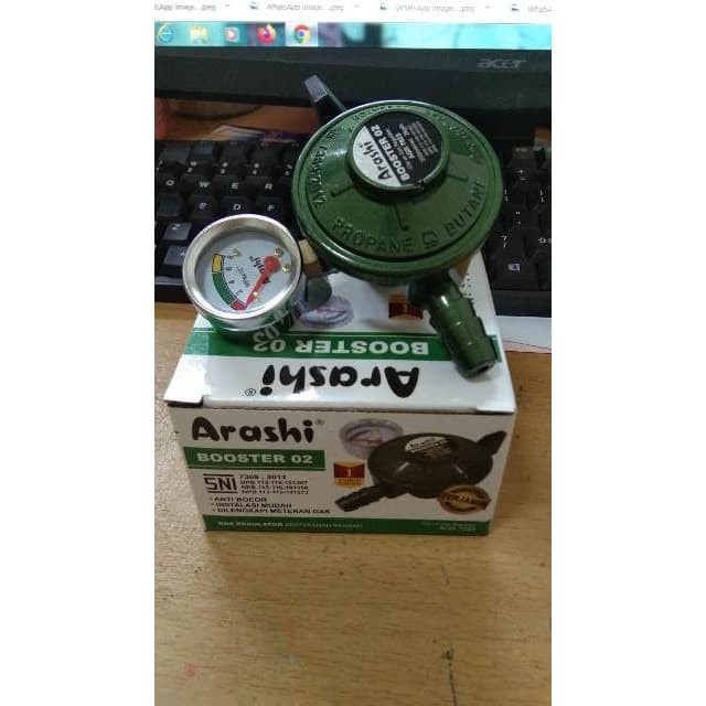 Regulator gas LPG arashi argon 02 anti bocor plus meteran | Lazada ...