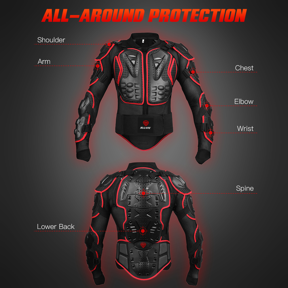 Motorcycle Protective Jacket for Men Sport MTB Racing Arm Chest Spine ...