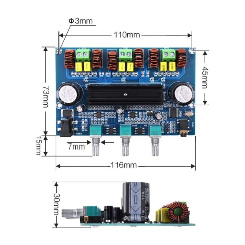 TPA3116 Digital Power Amplifier Board 2.1Channel Stereo Class D Home ...