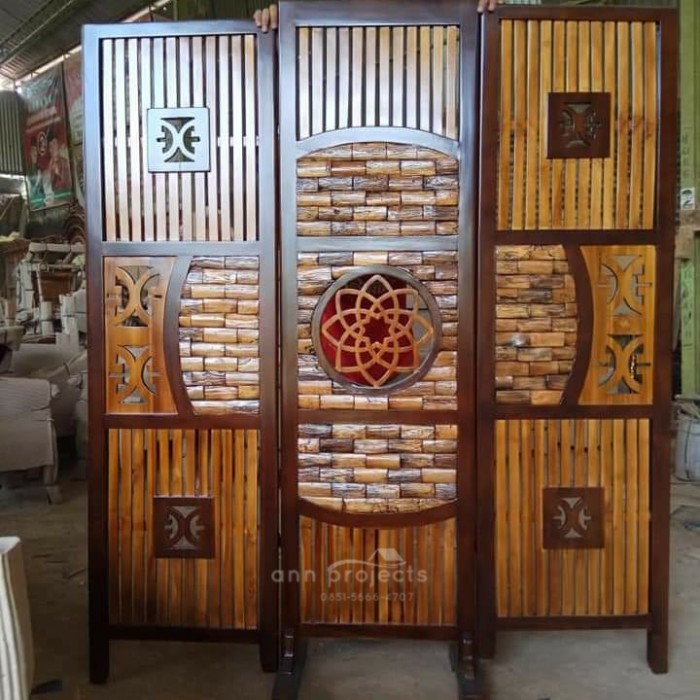Sketsel Pembatas Ruangan Minimalis Kayu Jati | Lazada Indonesia