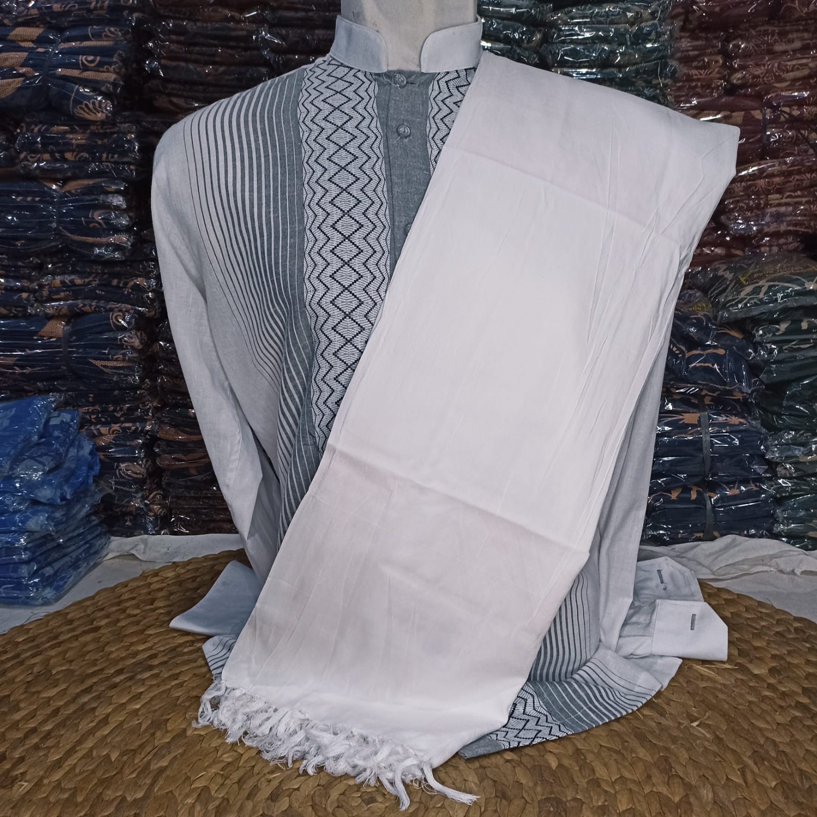 SORBAN PUTIH RIDA HABIB MOTIF KASHMIRI PANJANG 2 METER | Lazada Indonesia