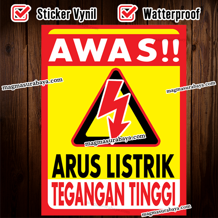 Stiker Arus Listrik tegangan Tinggi - AWAS - Waspada Kesetrum - magma surabaya | Lazada Indonesia